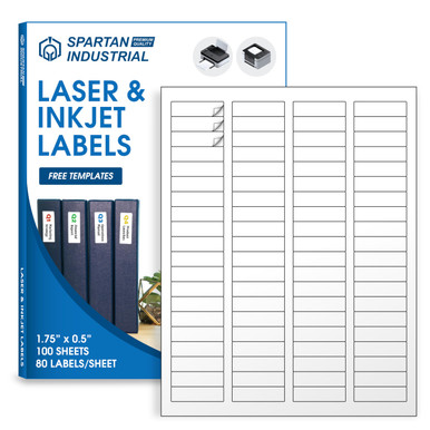 Spartan Industrial Printable Laser and Inkjet Labels - 1 3/4" X 1/2 ...