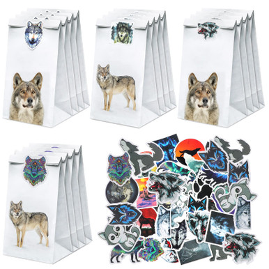 Tudomro 24 Pcs Wolf Party Treat Bags Wolf Goodie Favor Treat Bags Wolf ...