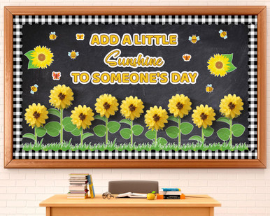 Spring Sunflower Bulletin Board Decorations 3D Sunflower Cutouts Black ...