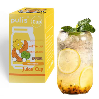 PULIS 16oz Can Shaped Beer Glass Thick bottom glass Holiday Drinking ...