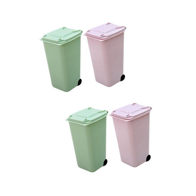 HOMSFOU 4 Pcs Mini Trash Can Waste Can with Lid Small Recycle Can ...