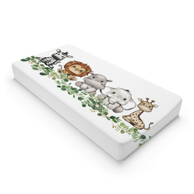 Baby Safari Animals Changing Pad Cover Cute Lion Elephant Giraffe Zebra ...