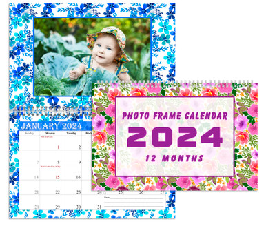 2024 Photo Frame Wall Spiral-bound Calendar (Add Your Own Photos) - 12 ...