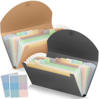Harloon 2 Pack 13 Pockets Expanding File Folder and Cover Folder with ...