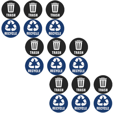 EXCEART 1 Set Self Adhesive Recycling Stickers Garbage Containers ...