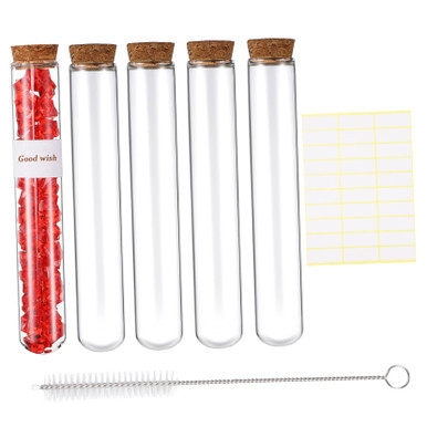 VILLFUL 5 Pcs Test Tube Containers with Lids Bath Salt Tubes Labels for ...