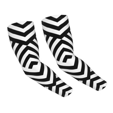 Black White Diagonal Line Wavy Stripes Cooling Volleyball Arm Sleeves ...