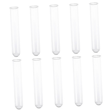 Hemoton 10pcs Crimp Test Tube Glass Bottle Clear Container with Lid ...