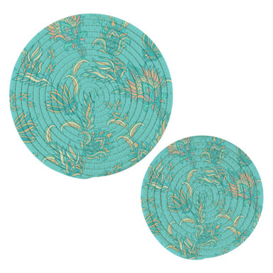 Turquoise Floral Trivets for Hot Pots and Pans Trivet Pot Holders Heat ...