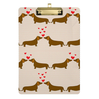 SPRIPORT Cute Dachshund Couples Dogs Acrylic Clipboard with Storage ...