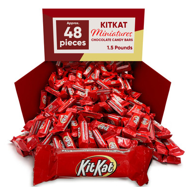 KitKat Miniatures Chocolate Candy 1.5 Pounds Approx 48 Chocolate Bars ...