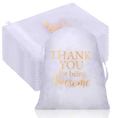 Chapou 100 Pieces Small Thank You Bags Sheer Organza Bags, 5 x 7 Inch ...