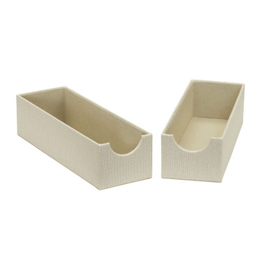 Household Essentials Cream Narrow Deep Drawer Organizer Boxes for ...
