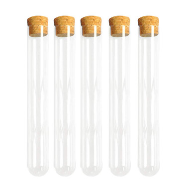8 PCS Glass Test Tubes Small Experiment Testing vials Test Tube Cork ...