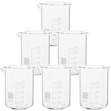 Cabilock 6pcs Tools Measuring Cups Beakers with Spout Chemistry Beakers ...