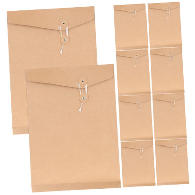 HAPINARY 10pcs String Kraft Paper Portfolio Plastic Document Holder A4 ...