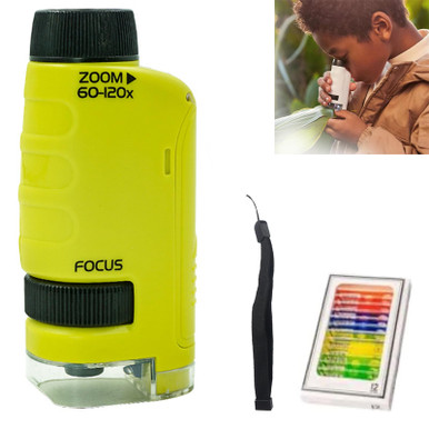 Handheld Kids Portable Minilabsters Microscope: 60x-120x Magnification ...