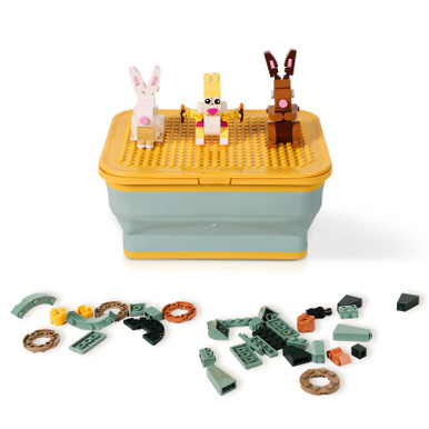 Building Block Storage Box, Silicone Collapsible Storage Box for Lego ...