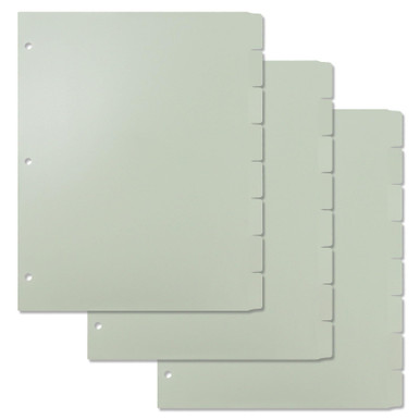 3-Pack Dividers for 3 Ring Binder, 1/8 Cut Tabs, Green Plastic 3 Hole ...