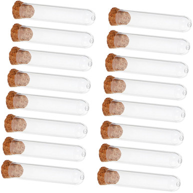 Healvian 50pcs Plastic Test Tube Transparent Vial Test Tube Rack Liquid ...