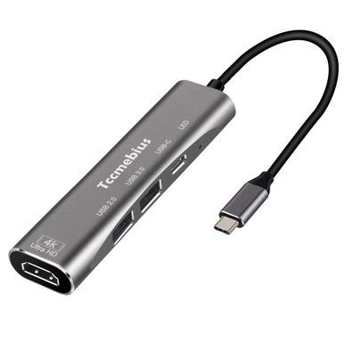 Tccmebius USB C Hub Multiport Adapter, Thunderbolt 3 to HDMI 4K Output ...