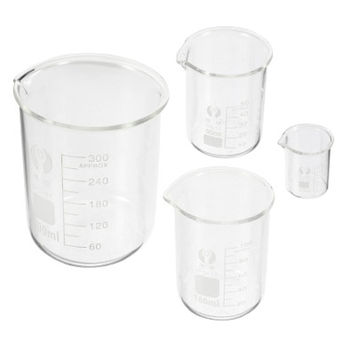 Gatuida 4pcs Set Glass Beaker Laboratory Beaker Chemistry Shot Glasses ...