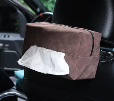JEYODA Car Tissue Holder for 120 Standard Tissue Vehicle Seat Extra Large Suede Tissue Box Cover ...