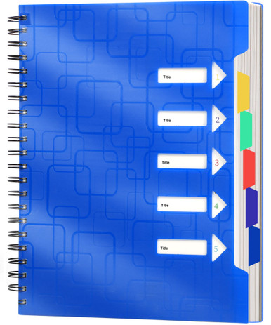 CAGIE 5 Subject Notebook With Tabs 8.5x11, College Ruled, 240 Pages ...