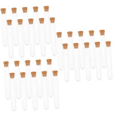 Healvian 90 Pcs Wooden Plug Test Tube Plastic Container with Lid Tube ...