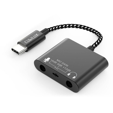 Cubilux USB C Mic Splitter for Lav Microphone,TRS Headphone Mic with ...