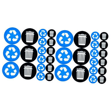 Zerodeko 2 Sets Self Adhesive Recycling Stickers Garbage Can Label ...