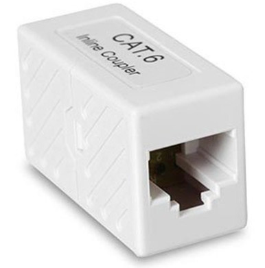 Cat6 Inline Coupler, White, RJ45 Female to RJ45 Female ...