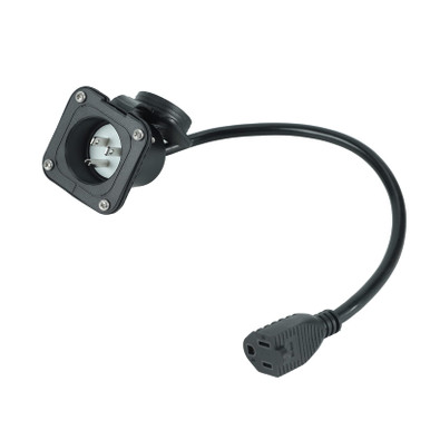 15 Amp Weatherproof AC Power Inlet Port Plug - 125 V NEMA 5-15R RV ...
