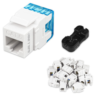 iwillink Cat6 RJ45 Keystone Jack 25-Pack and Keystone Punch-Down Stand ...