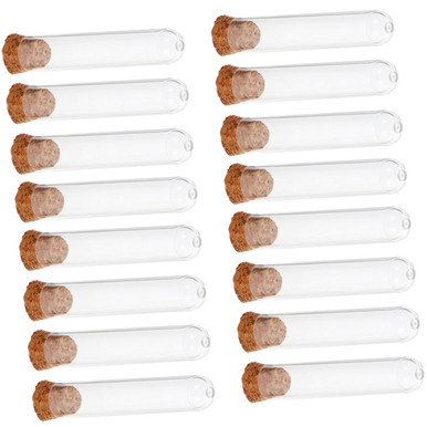 OKUMEYR 50pcs Plastic Test Tube Transparent Vial Small Test Tubes ...