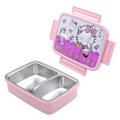 G-Ahora Versatile 2-Compartment Kitty Stainless Steel Bento Lunch Box ...