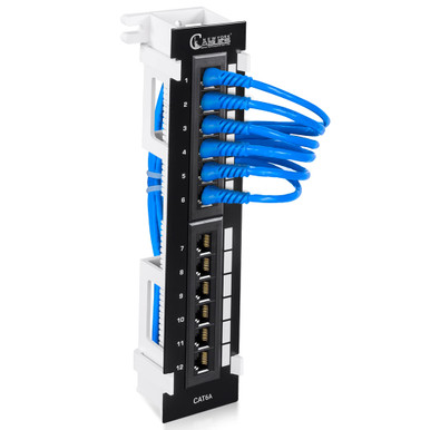 NewYork Cables Cat6A 12 Port Patch Panel with Back Bar, Cable Ties ...