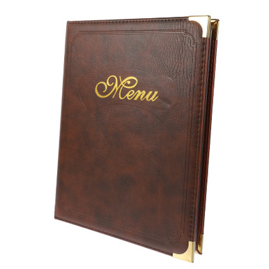 SHOWERORO Leather A4 Order Holder Leather Menu Holder Menu Card Holder ...