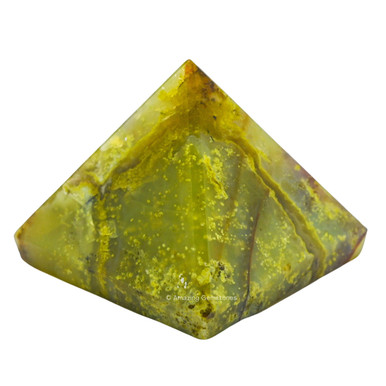 Green Opal Pyramid Crystal Healing Stones - 2" Great Pyramid Figurine ...