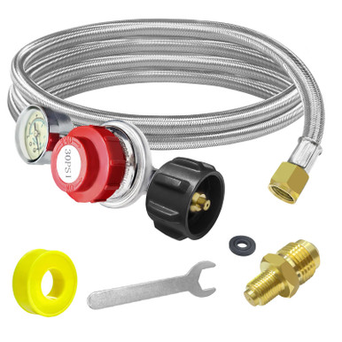 MEFUN 5foot Propane Hose with Regulator for propane tank, 0-30PSI ...