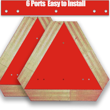 Slow Moving Vehicle Triangle Sign,6 Holes Orange Triangle Aluminum ...