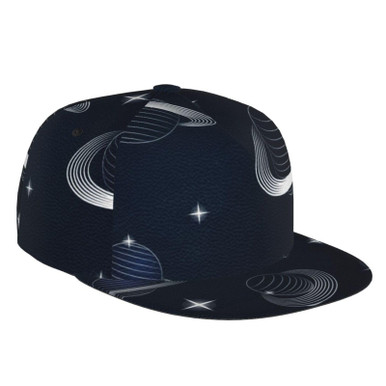 Classic Snapback Hat Saturn Planets in Outer Space Flat Bill Visor Cap ...