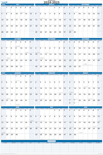PlanetSafe Calendars Vertical Sky Blue July 2024 to June 2025 Fiscal ...