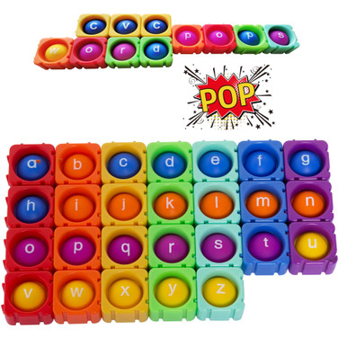 JeewLet Sensory Lowercase Alphabet pop Fidget Blocks,pop-up Bubble ...