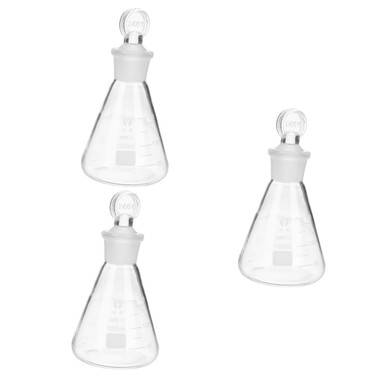 GLEAVI 3pcs Erlenmeyer Flask with Stopper Science Flask Beaker Flask ...
