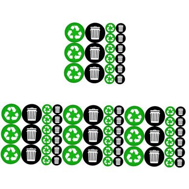 Tofficu 4 Sets Self Adhesive Recycling Stickers Waste Sorting Stickers ...