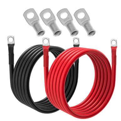6 AWG Battery Cable 6 Gauge Battery Wires with 5/16 terminals Power ...