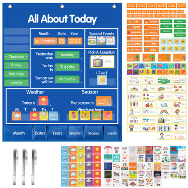 All About Today Circle Time Learning Center Pocket Chart, Teaching ...