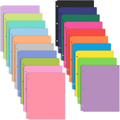 Gueevin 20 Pack 2 Pocket Folders Heavy-Duty Plastic Folder with 4 Front ...