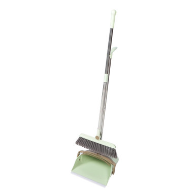 HOMSFOU 1 Set Windproof Broom with Dustpan kit Soft Long Handle Plastic ...